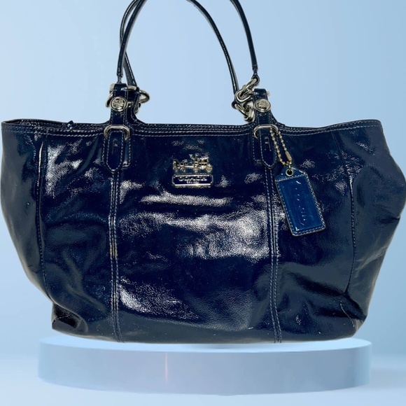 Coach | Bags | Coach Poppy Madison Mia Crinkled Navy Blue Patent ...
